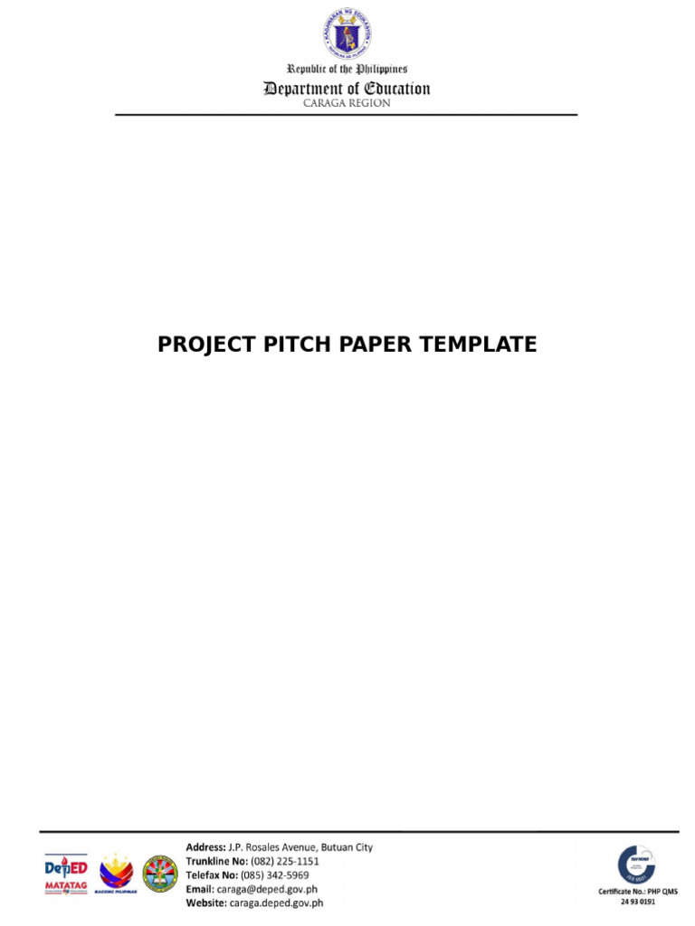 Project Pitch Paper Template | PDF | Budget | Mental Health