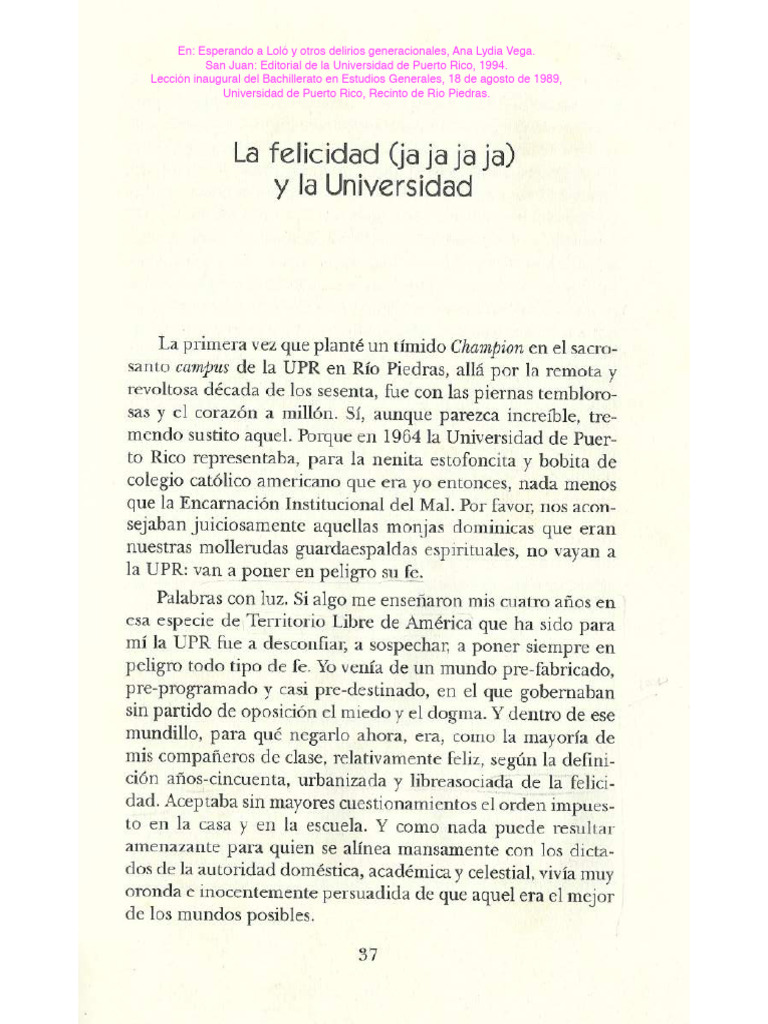 Ana Lydia Vega y su legado literario | PDF