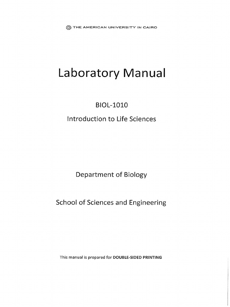 BIO 1010 Lab Manual | PDF