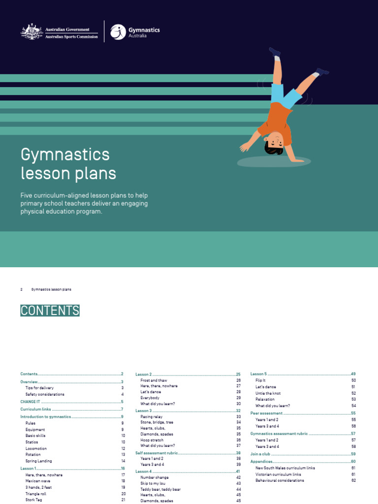 Gymnastics Lesson Plan | PDF | Gymnastics | Terrestrial Locomotion