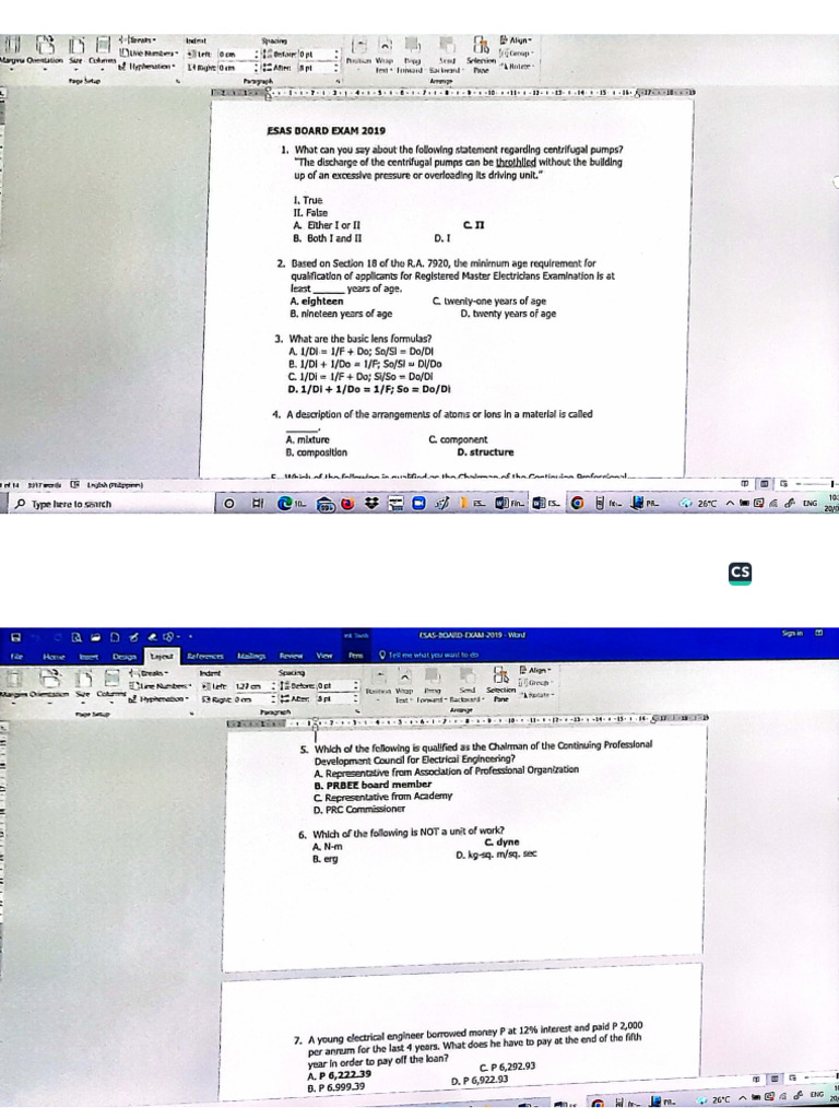 Ee 2019 Answer Key | PDF