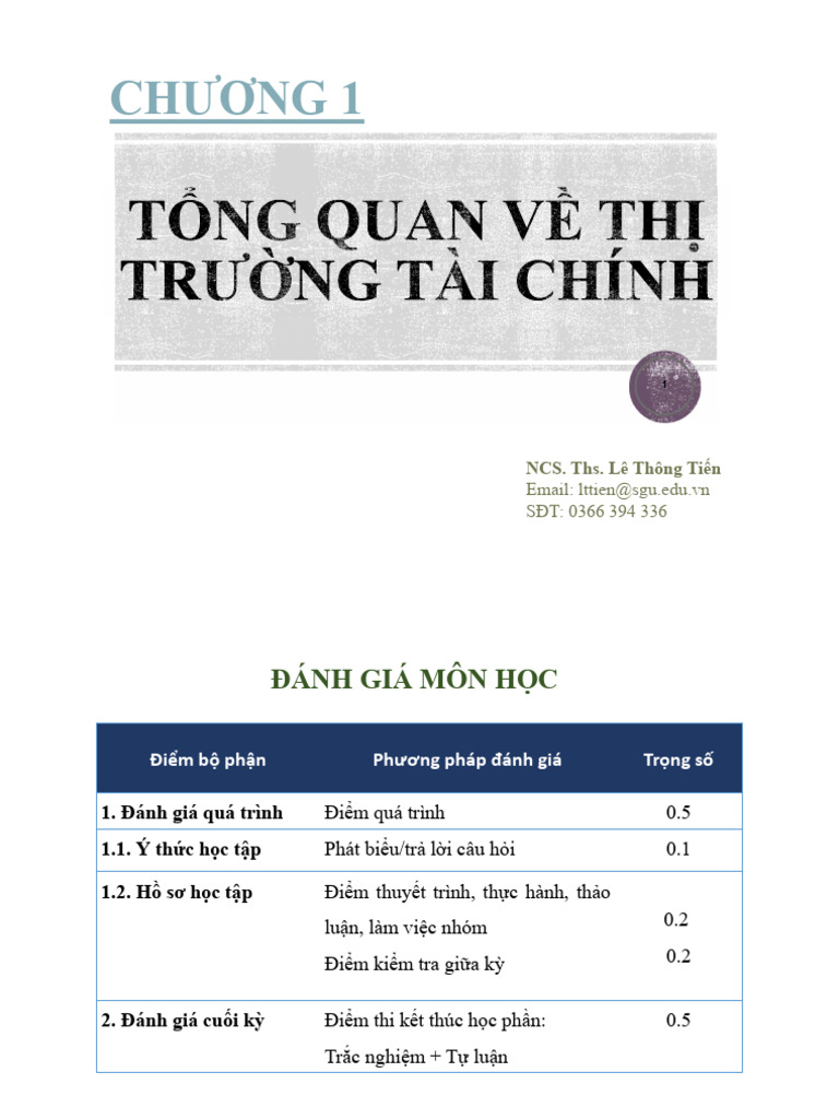 Chuong 1. Tong Quan Ve Thi Truong Tai Chinh | PDF