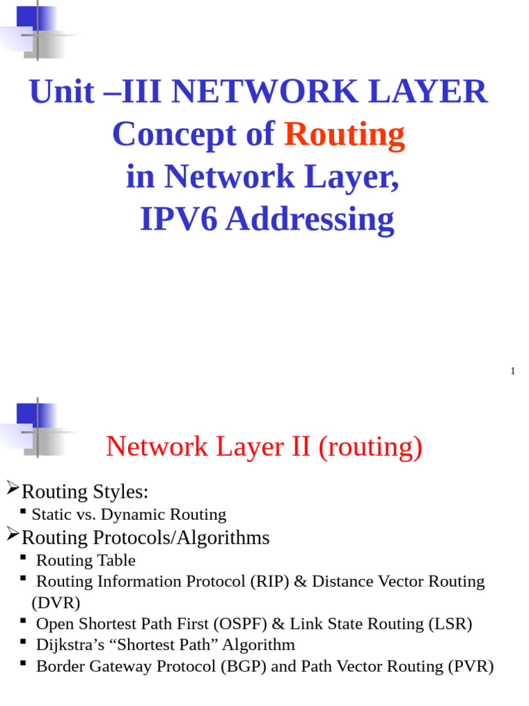 Routing Protocols and Algorithms Overview | PDF | Routing | I Pv6