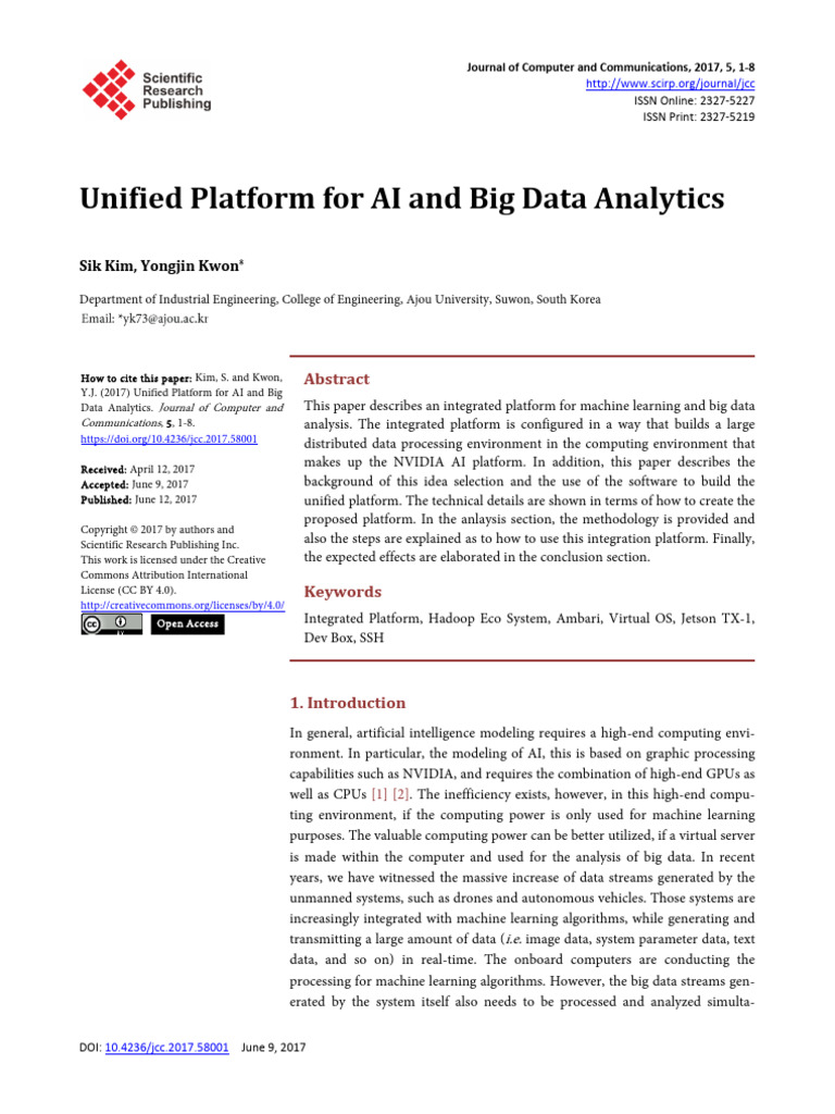 Unified AI and Big Data Platform | PDF | Apache Hadoop | Artificial ...