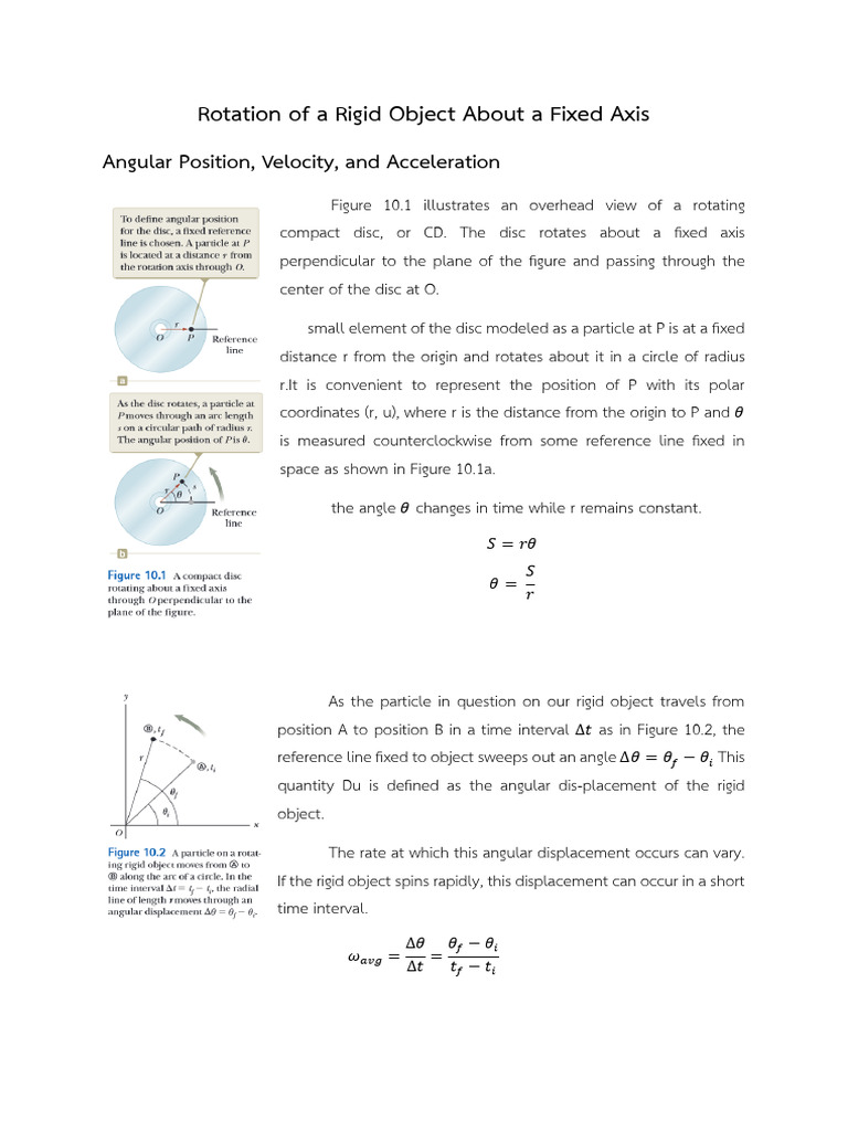 Rotation of A Rigid Object About A Fixed Axis | PDF | Rotation Around A Fixed Axis | Acceleration