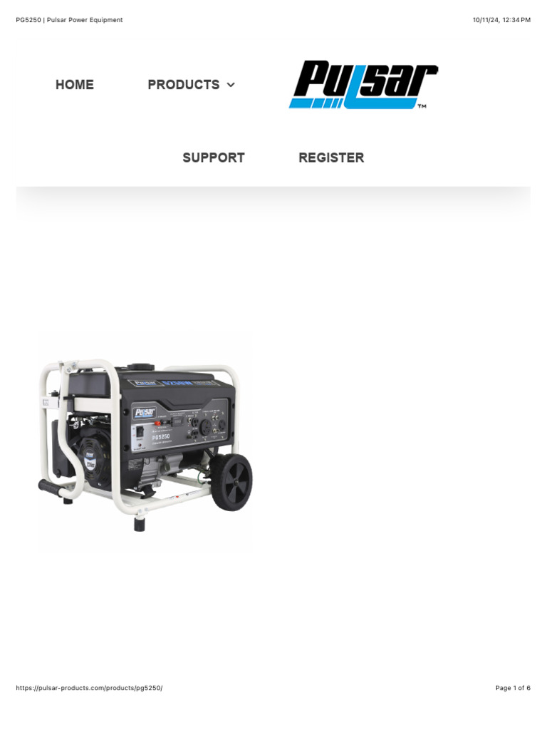 Pulsar PG5250 Portable Generator Overview | PDF | Electric Generator ...