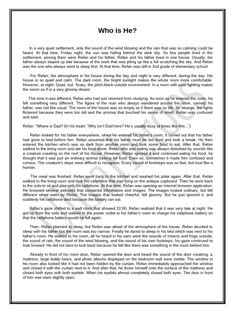 Example of Short Story Text | PDF | Bed