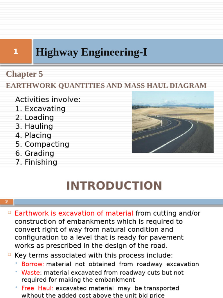 Chapter 5 Earthwork Quantities and Mass Haul Diagram | PDF | Road | Area