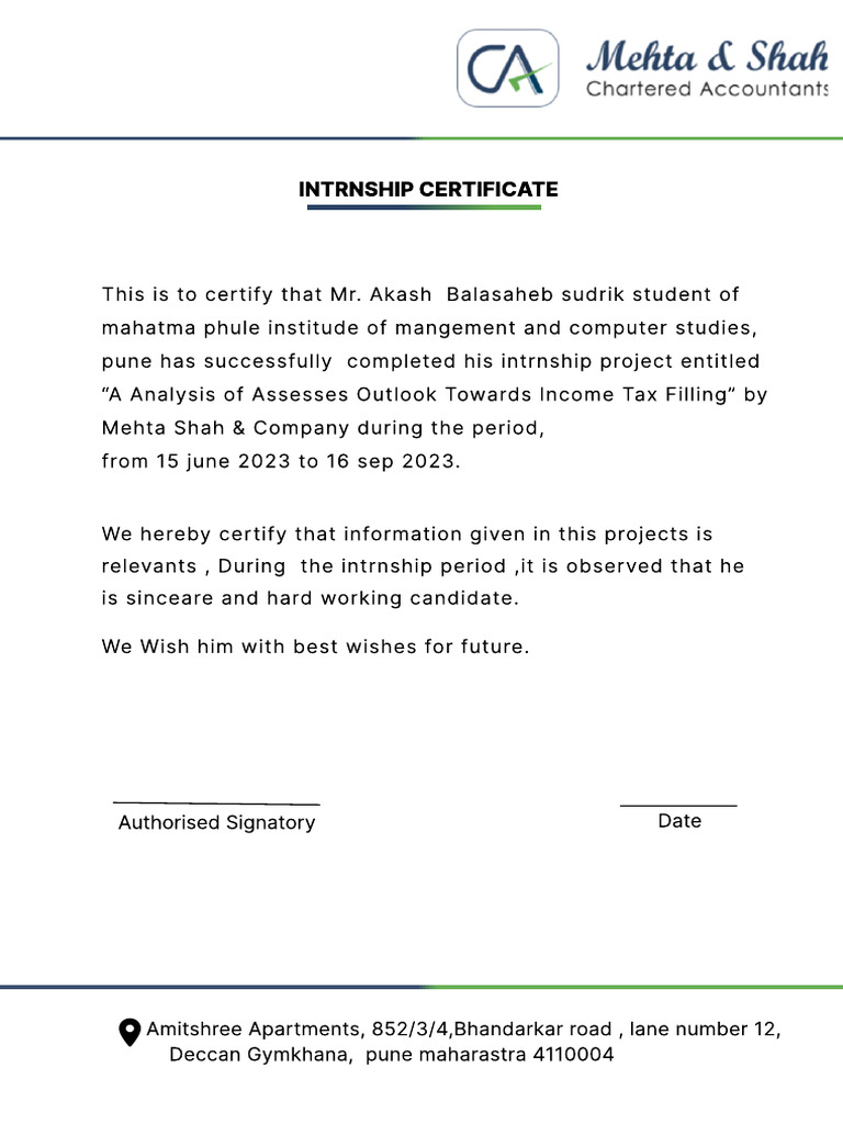 intrnship certificate akash mastud | PDF intrnship certificate akash mastud | PDF