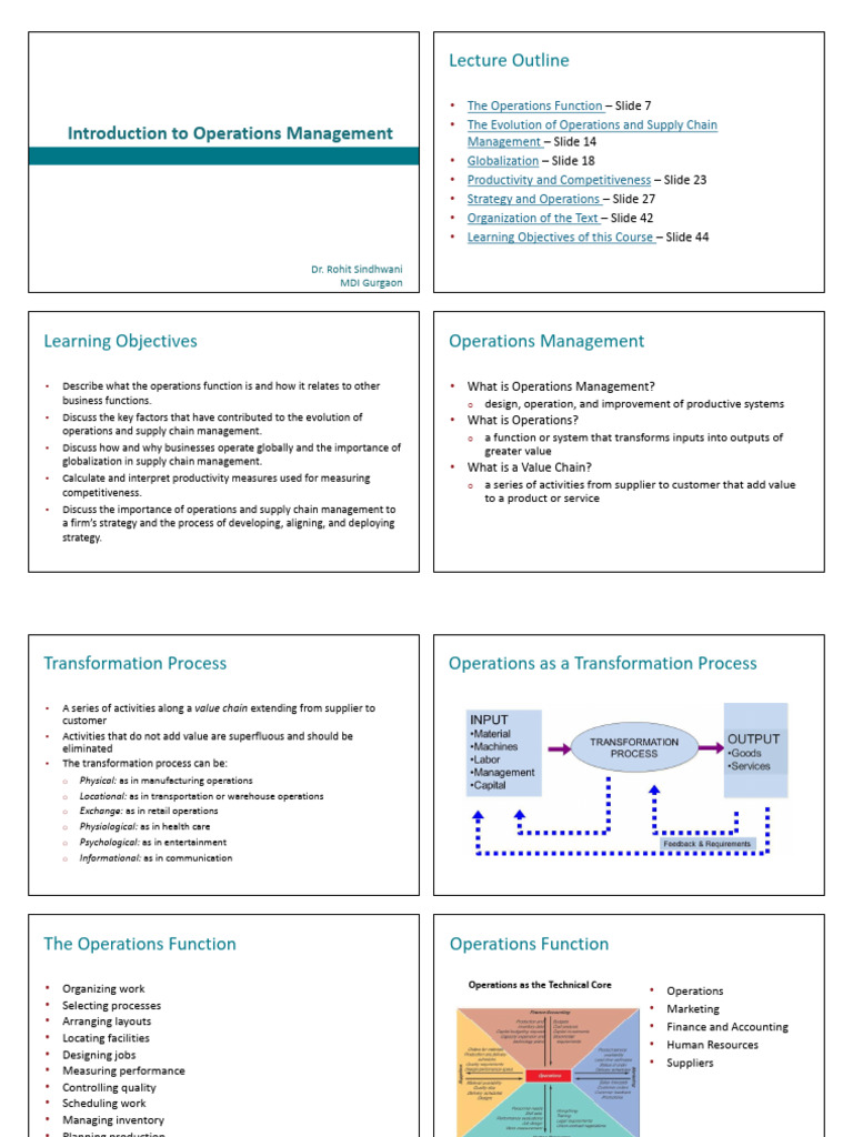 Operations Management Overview and Insights | PDF | Operations ...