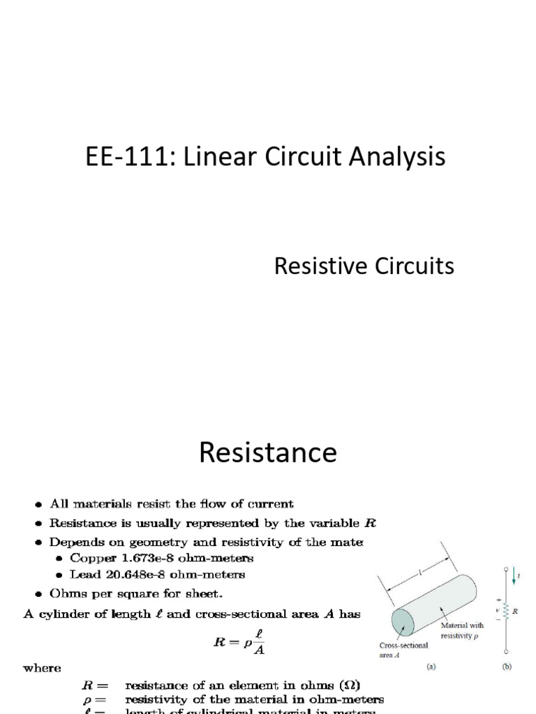 Linear Circuit Analysis: Resistive Concepts | PDF | Electrical Network ...