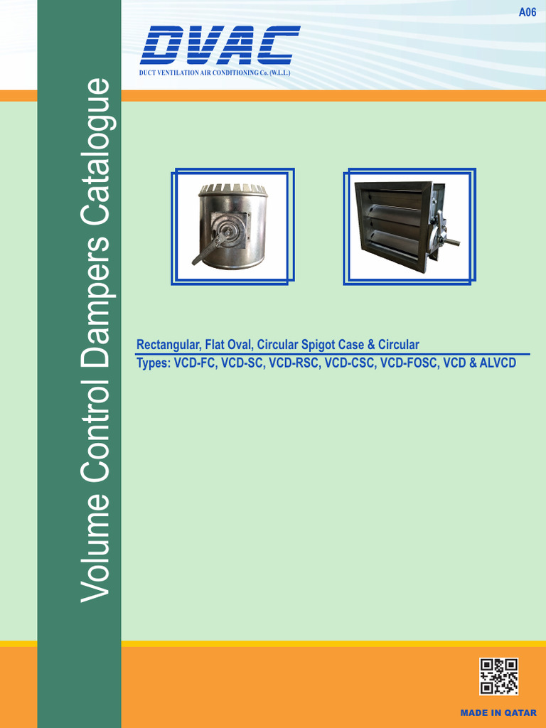 VCD Volume Control Dampers Overview | PDF | Duct (Flow) | Equipment