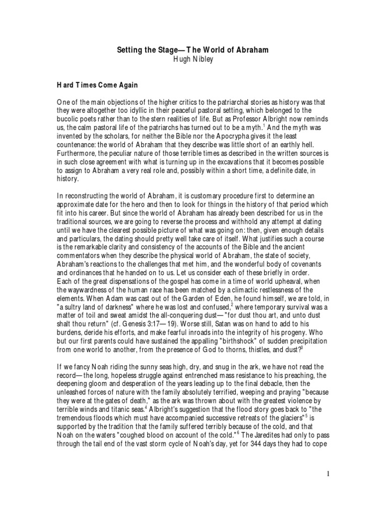 Setting The Stage - The World of Abraham | PDF | Sodom And Gomorrah ...
