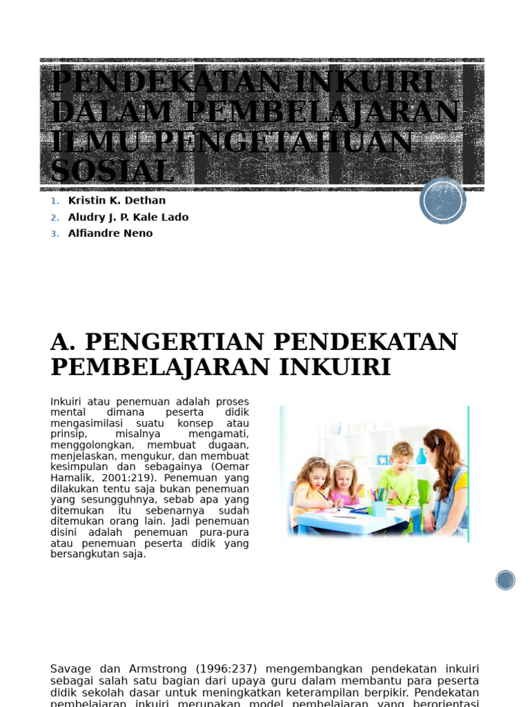 Pendekatan Inkuiri Dalam Pembelajaran Ilmu Pengetahuan Sosial | PDF ...