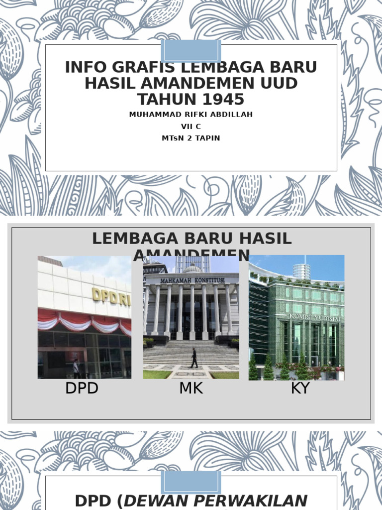 Info Grafis Lembaga Baru Hasil Amandemen Uud Tahun | PDF