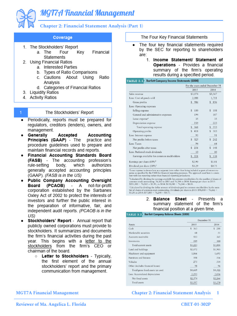 2 Financial Statement Analysis (Part 1) | PDF | Generally Accepted Accounting Principles (United ...