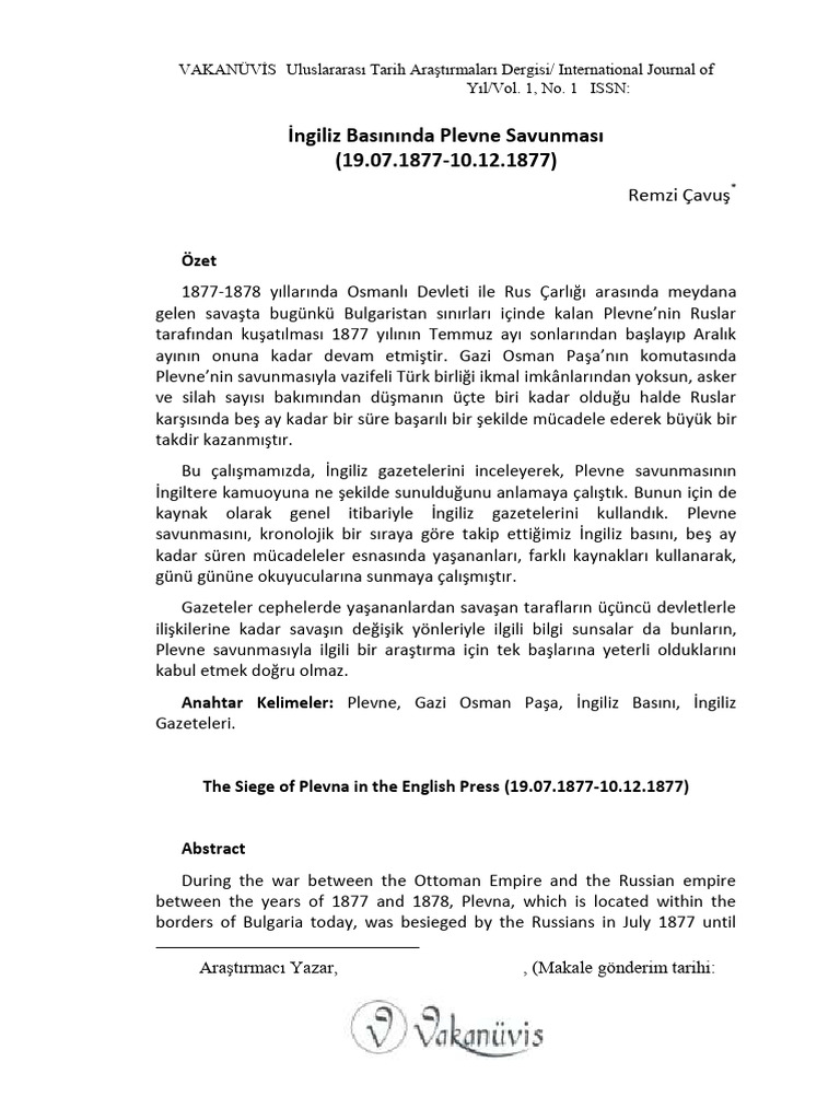İngiliz Basınında Plevne Savunması | PDF
