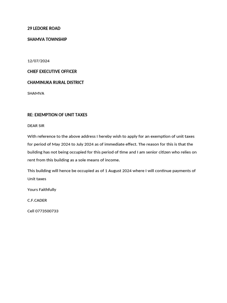 Chaminuka Letter | PDF