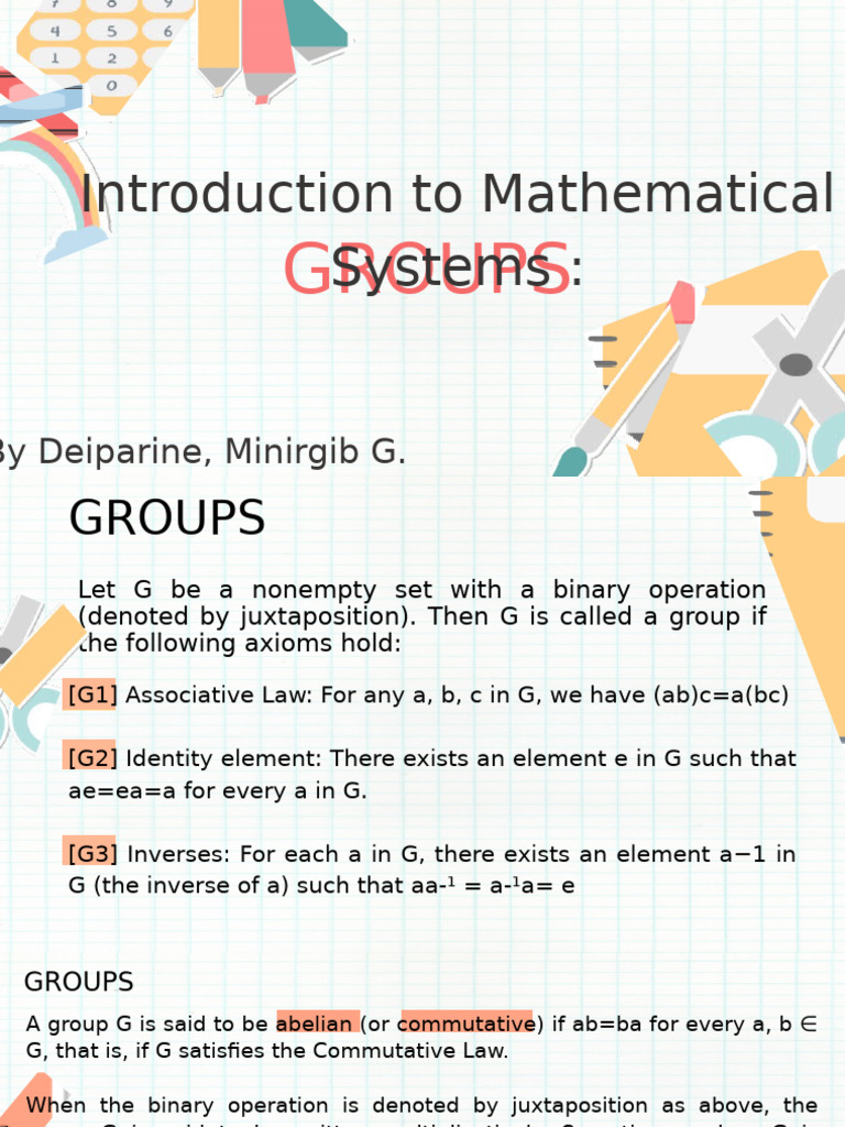 Groups. - 20240415 - 233735 - 0000 | PDF | Group (Mathematics) | Matrix ...