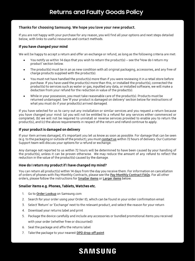 Returns and Faulty Goods Statement FINAL 160522 | PDF | Career & Growth ...