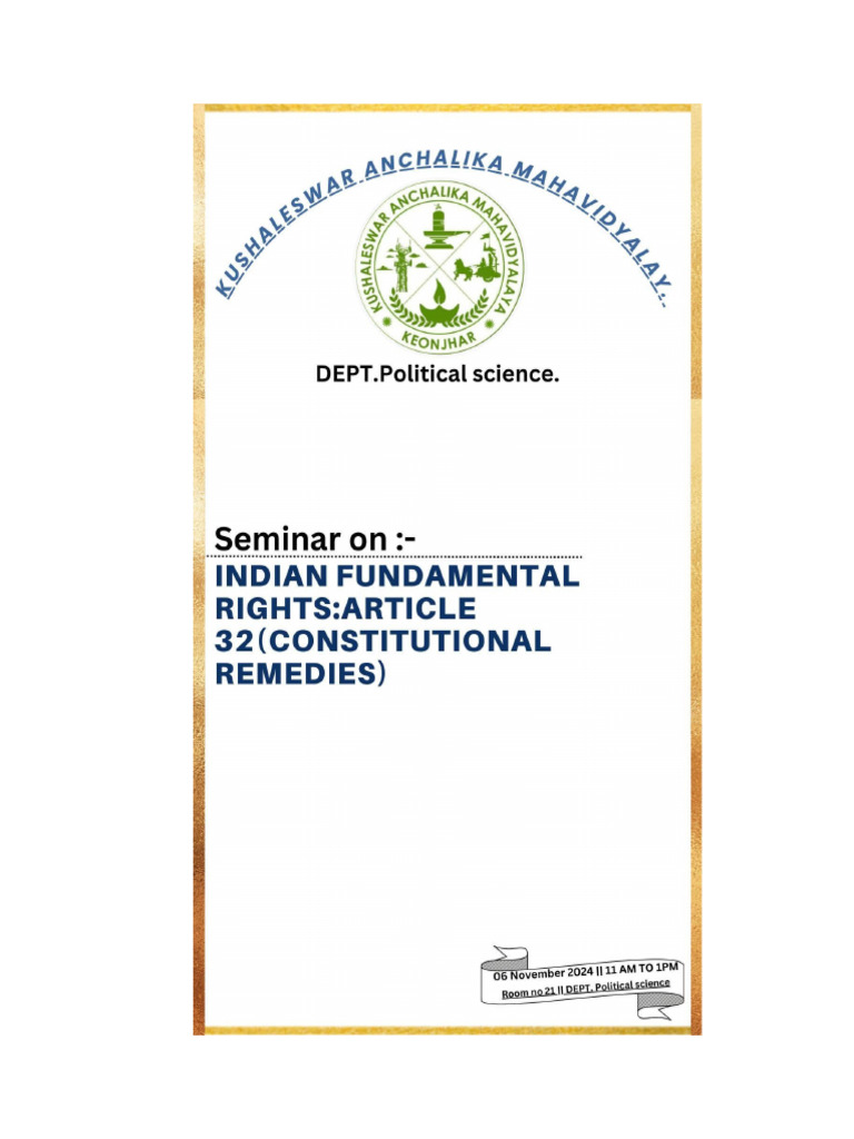 Article 32 | PDF | Writ Of Prohibition | Writ