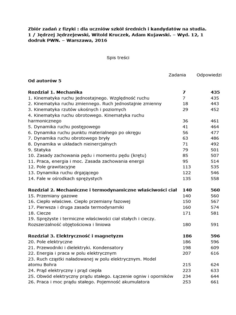 Jedrzejewski ZbiorZadanZFizyki | PDF