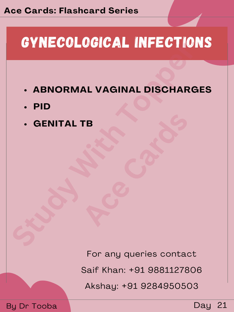 Ace Cards - OBGY - Gynecological Infections | PDF