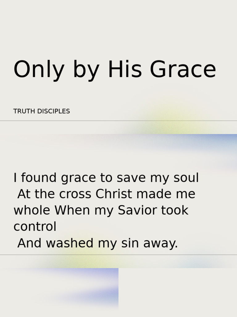 Only by His Grace: A Spiritual Reflection | PDF | Self-Improvement | Poetry