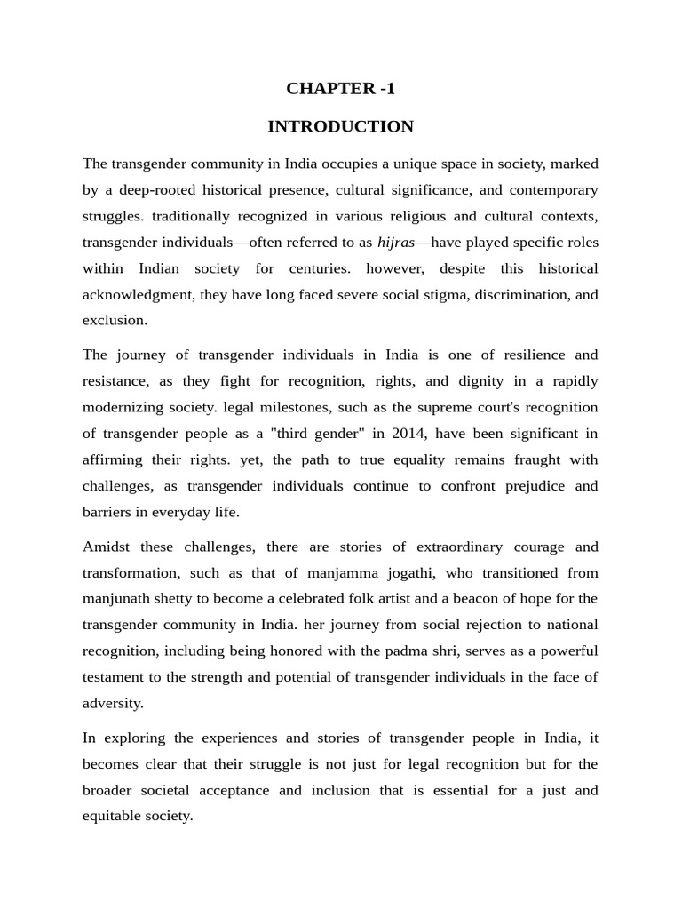 Manjamma Jogathi: A Journey of Resilience | PDF | Transgender ...
