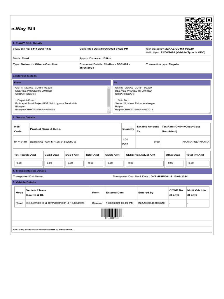E-Way Bill System | PDF | Payments | Trade