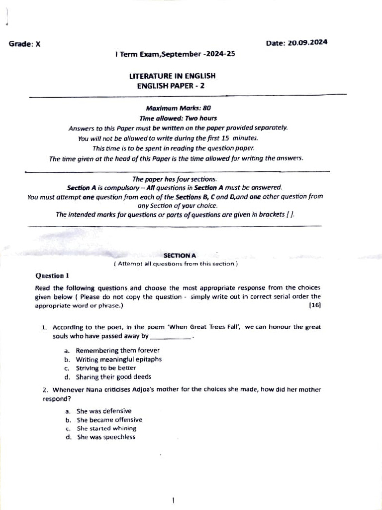 English Literature Term 1 Exam.10 | PDF | Augustus | Julius Caesar