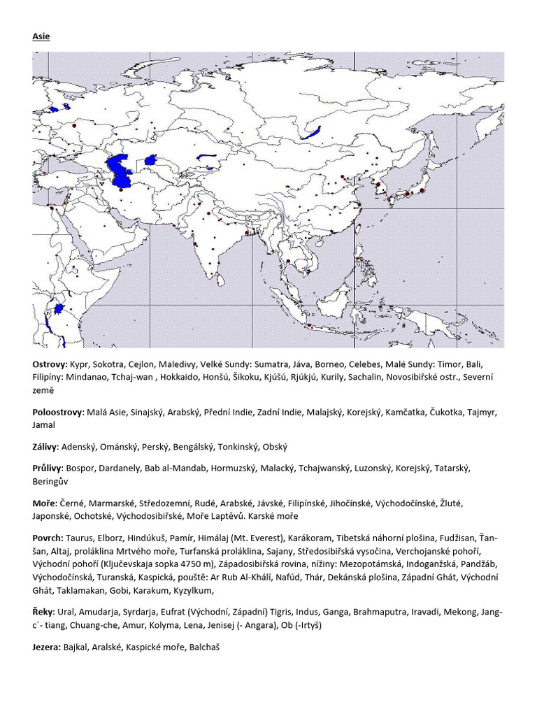 Asie - Pojmy Do Slepé Mapy | PDF