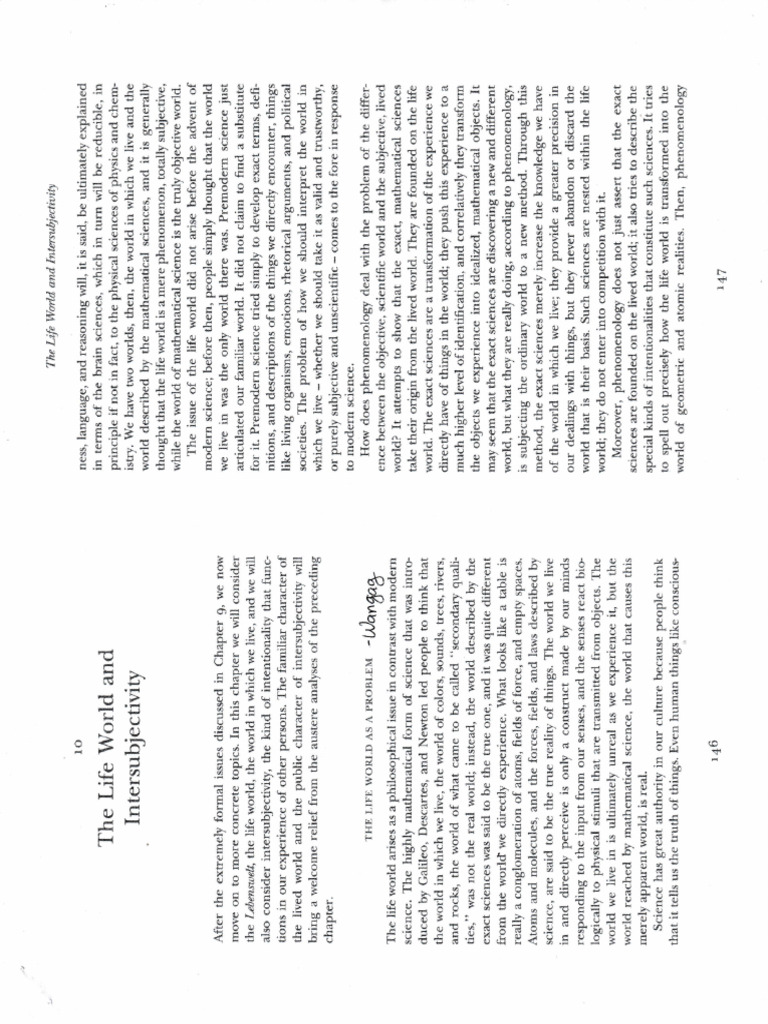 The Life World and Intersubjectivity | PDF