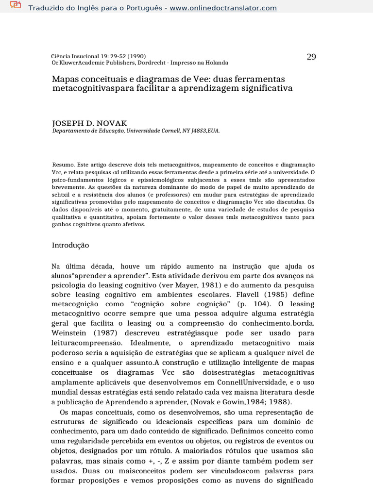 Novak 1990 Concept Maps and Vee Diagrams Two M.en - PT | PDF ...