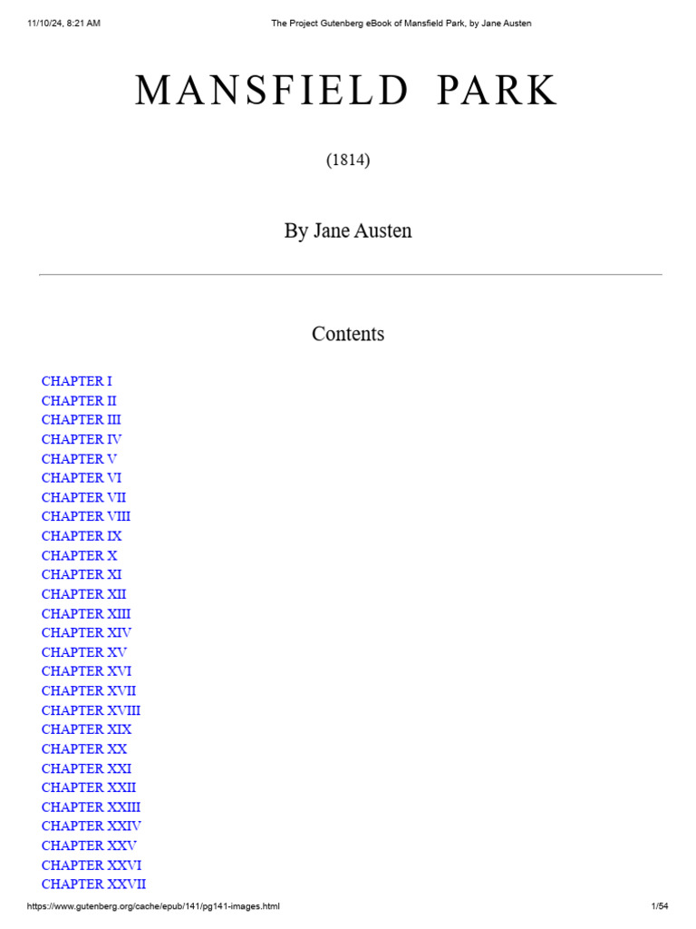 Mansfield Park | PDF | Mansfield Park