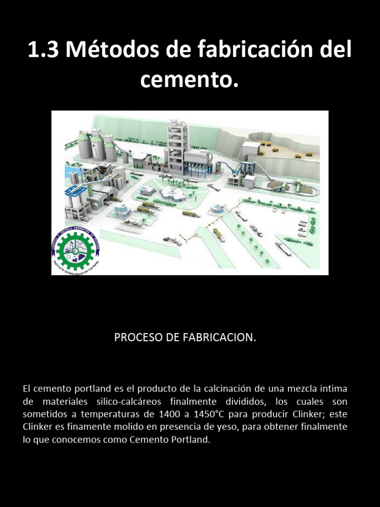 1.3 Metodos de Fabricacion Del Cemento | PDF | Cemento | Materiales