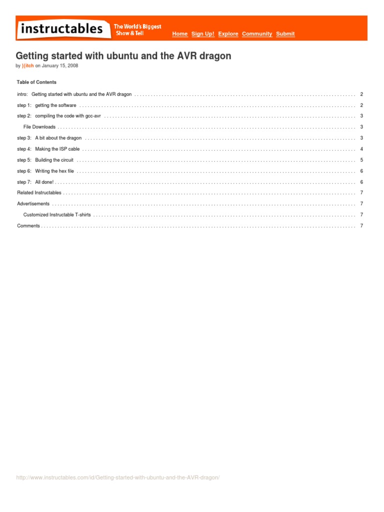 Getting Started With Ubuntu and The AVR Dragon | PDF | Office Equipment | Electrical Engineering