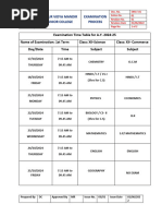 Annual Exam 2024-25 Time Table | PDF
