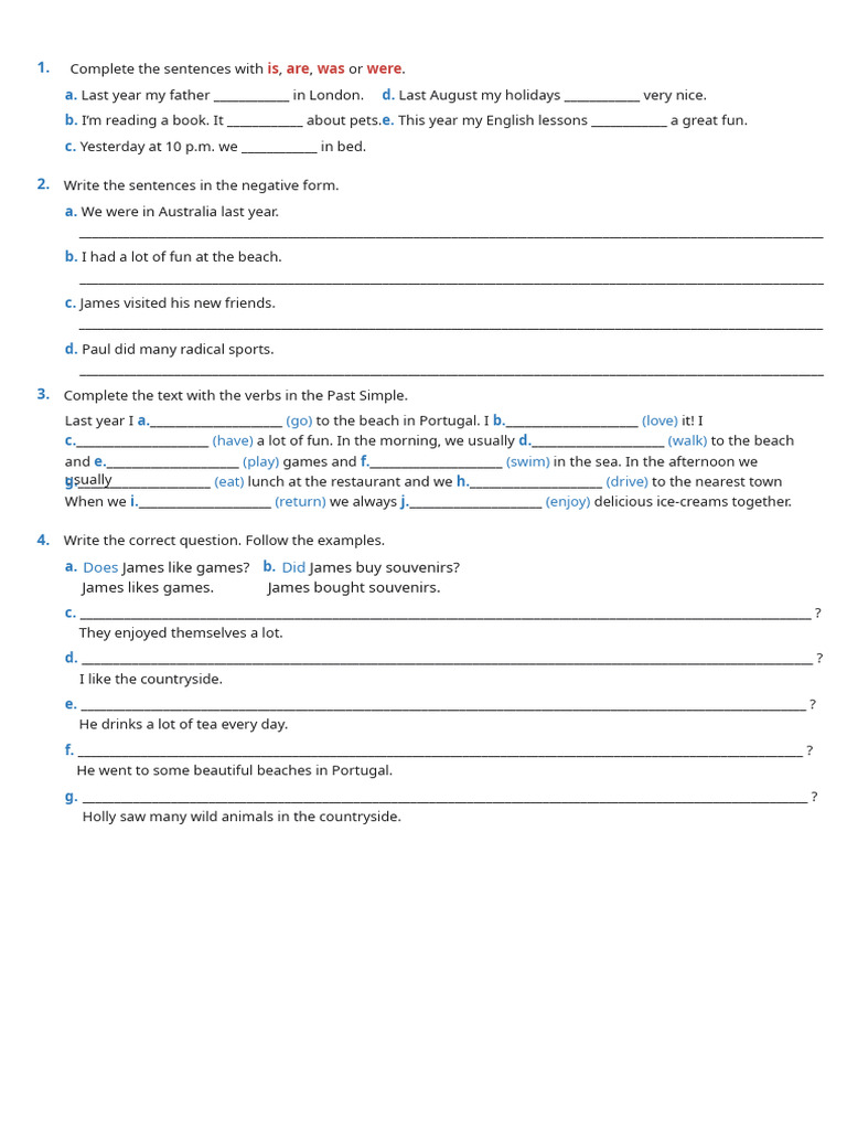Ficha Ingles 6 Ano Past Simple | PDF | Languages | Foreign Language Studies