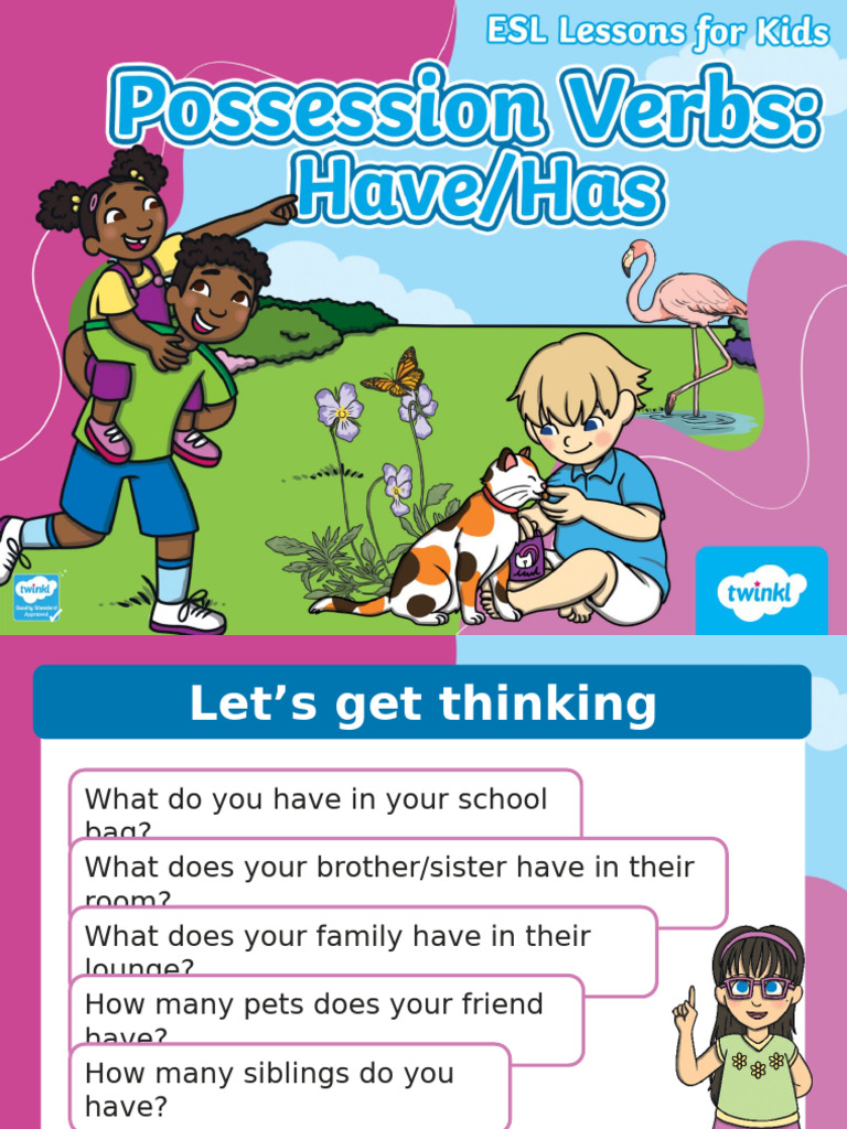 T 1701770115 Esl Possession Verbs Have Has PPT Kids A2 - Ver - 4 | PDF ...