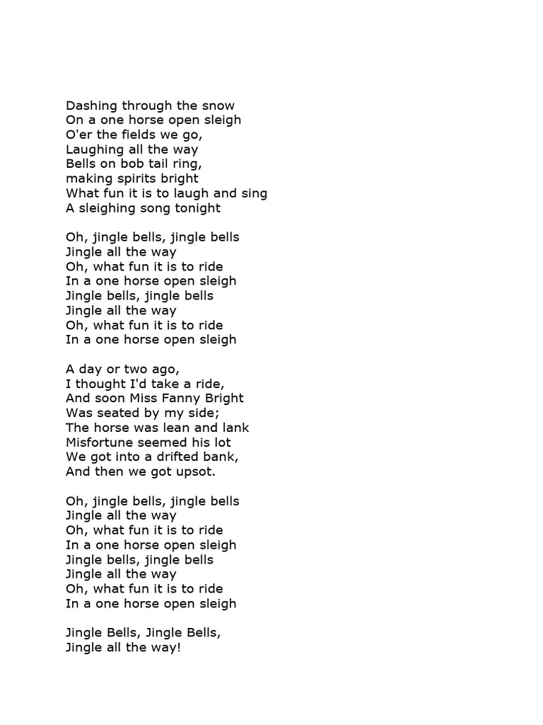 Jingle Bells Lyrics | PDF | Poetry