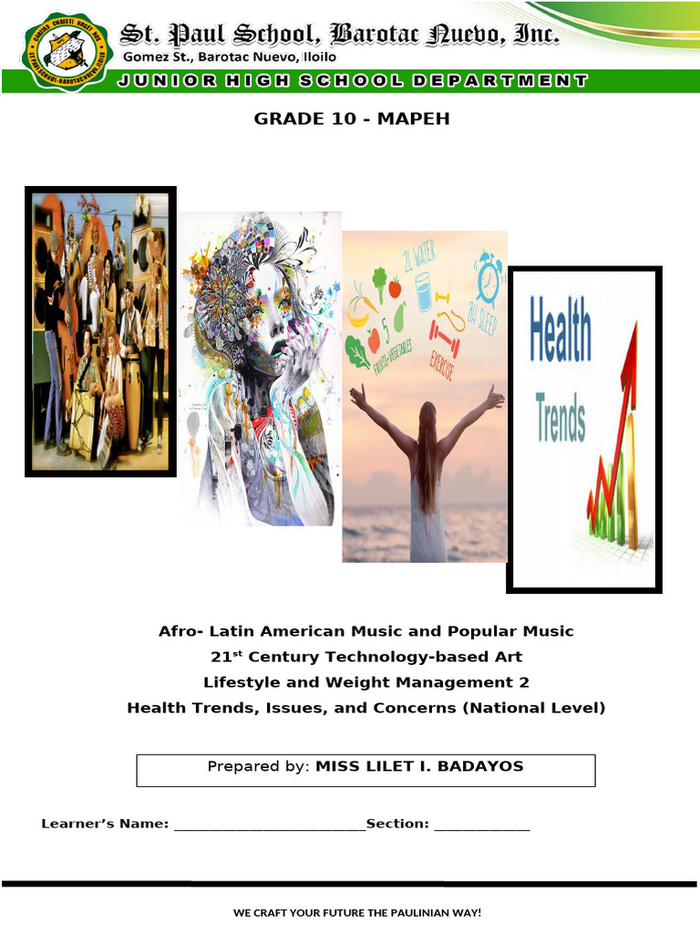 Mapeh Grade 10 Module Second Quarter | PDF | Camera | Exposure ...