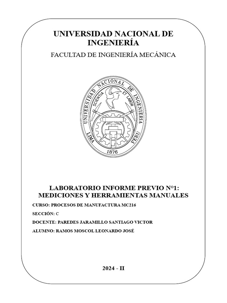 INFORME PREVIO 1 MC216 | PDF | Medición | Metrología