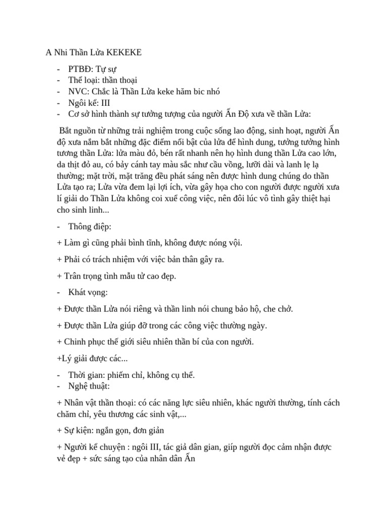 A Nhi Thần Lửa KEKEKE | PDF
