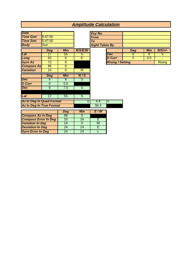 CALCULATION - SUN Intercept, Long by Chron.18 JUL | PDF | Navigation | Magnetism