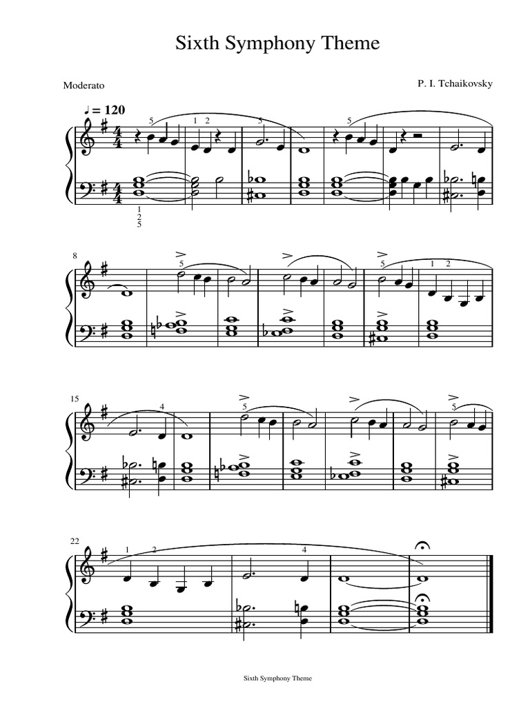 Sixth Symphony Theme - Piano (SFILE | PDF
