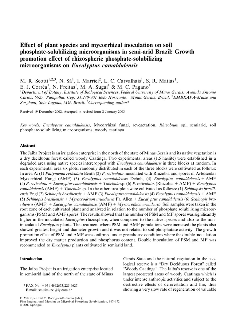Effect of plant species and mycorrhizal inoculation on soil phosphate ...