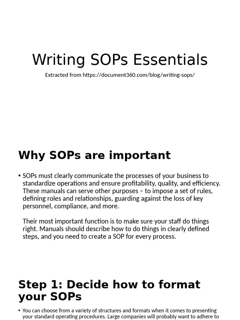 SOPs Writing Essentials | PDF