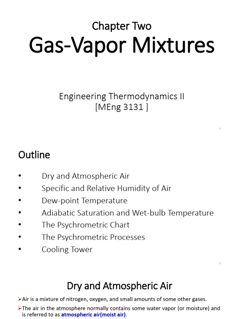 Chapter 2 - Gas Vapor Mixtures - 2 | PDF | Atmosphere Of Earth | Heat Transfer
