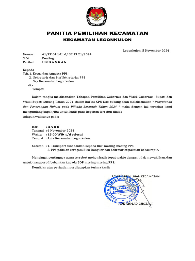 41 UNDANGAN Penyuluhan Hukum Pilkada | PDF